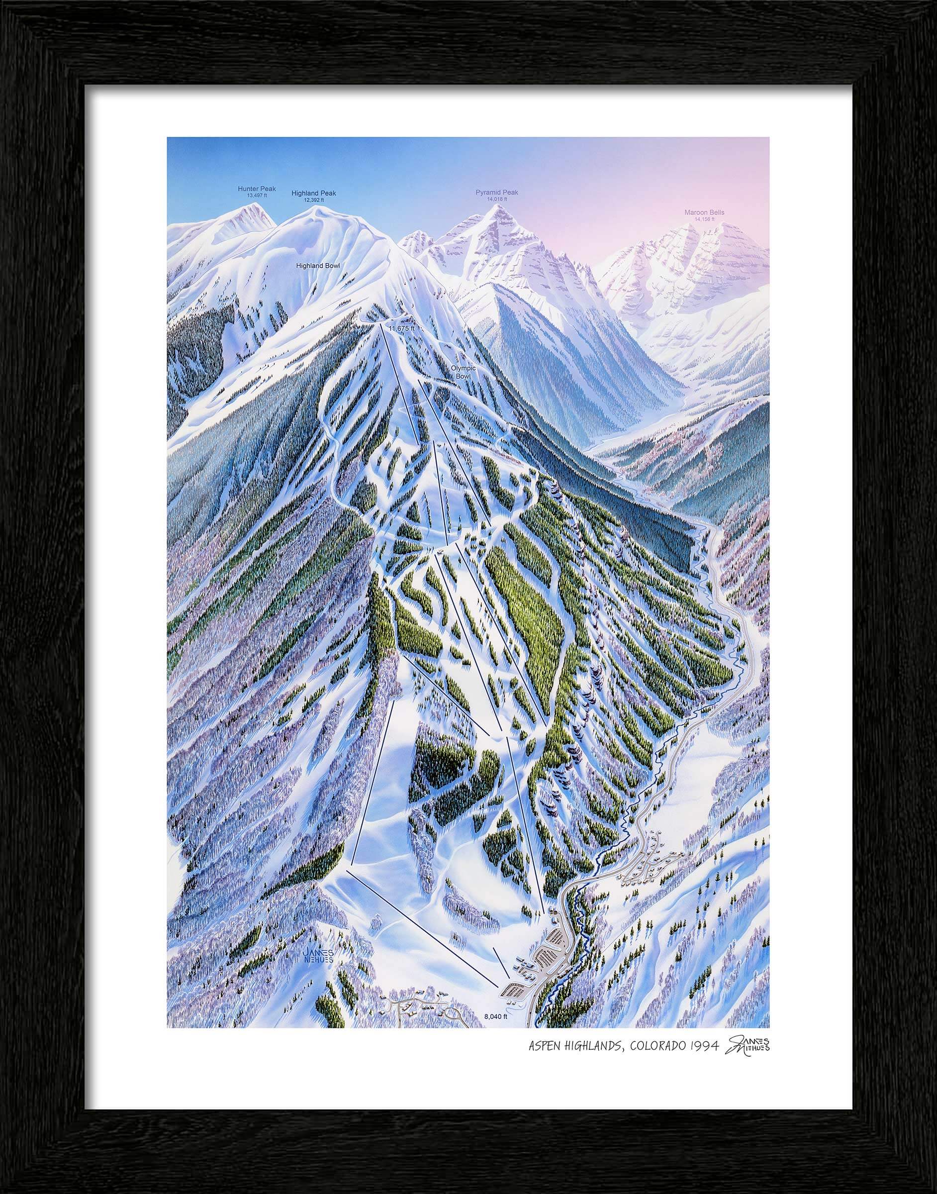 Aspen Ski Map Aspen Snowmass Highlands Ski Resort Winter Trail Map